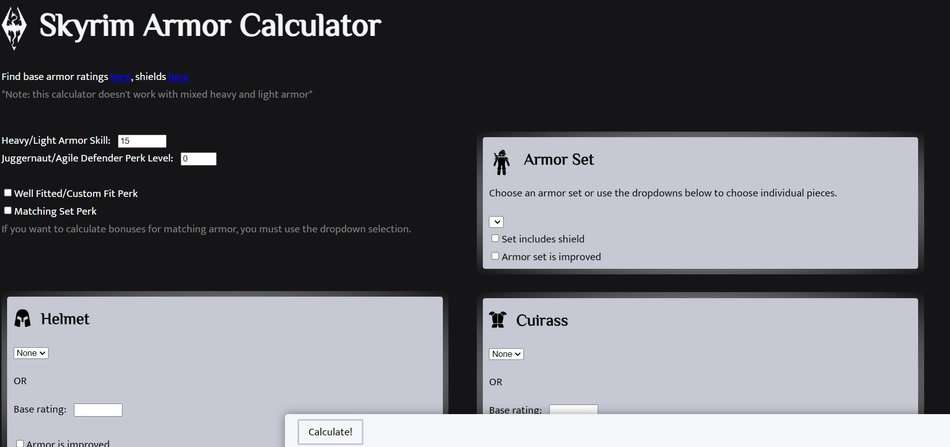 Skyrim Armor Calculator: What I Uncovered about Skyrim’s Armor - It’s ...